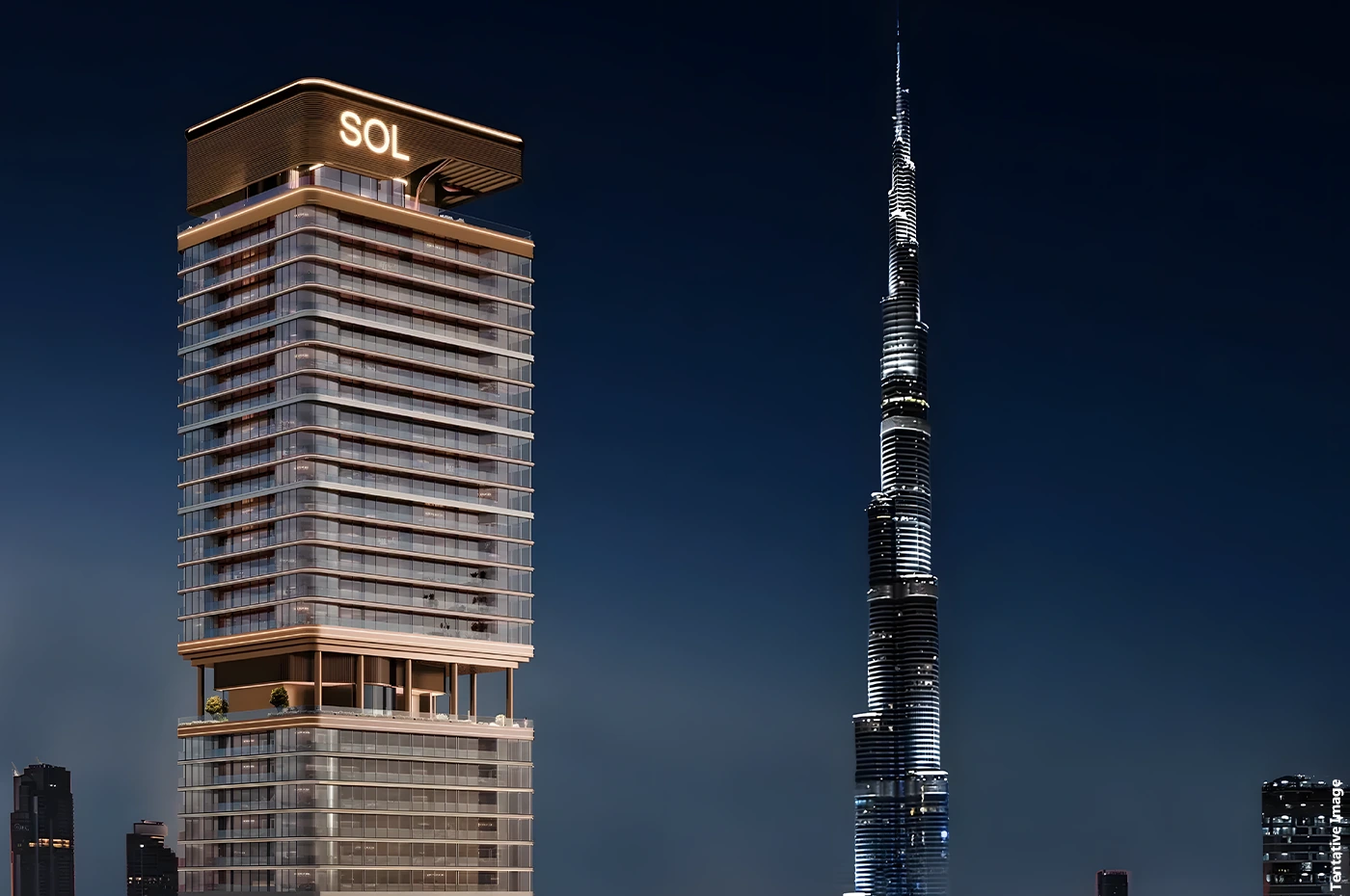 Sol Luxe Tower at Trade Centre First, Dubai - ELEVATION